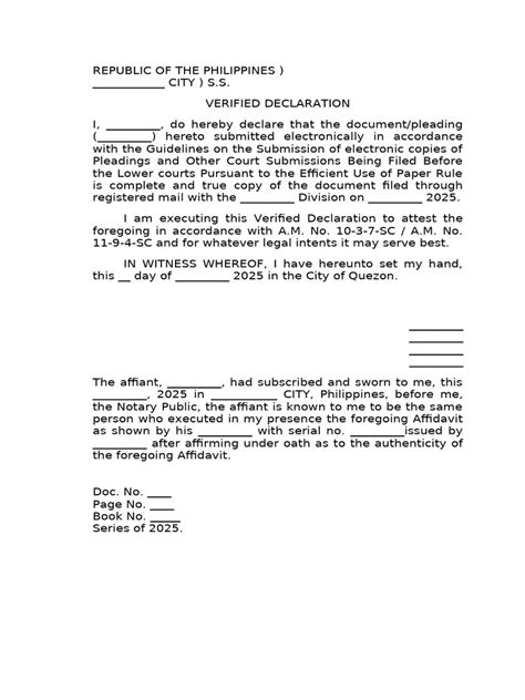 Verified Declaration Pdf