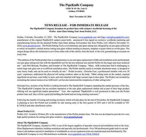 Proset Setting Tool All Orders On Hold Until 2025 See Press Release Texas Glass Tools