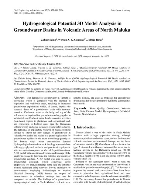 Pdf Hydrogeological Potential 3d Model Analysis In Groundwater Basins