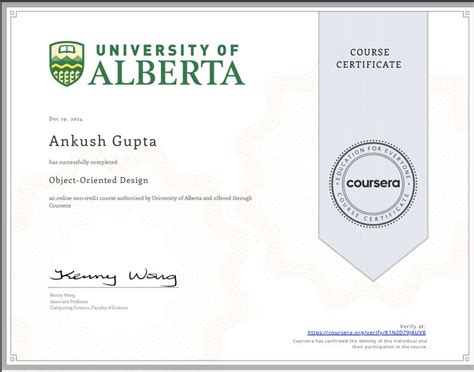 Objectorienteddesign Softwaredevelopment Continuouslearning Coursera Universityofalberta