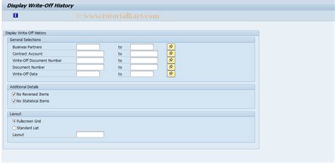 Fp04h Sap Tcode Display Write Off History