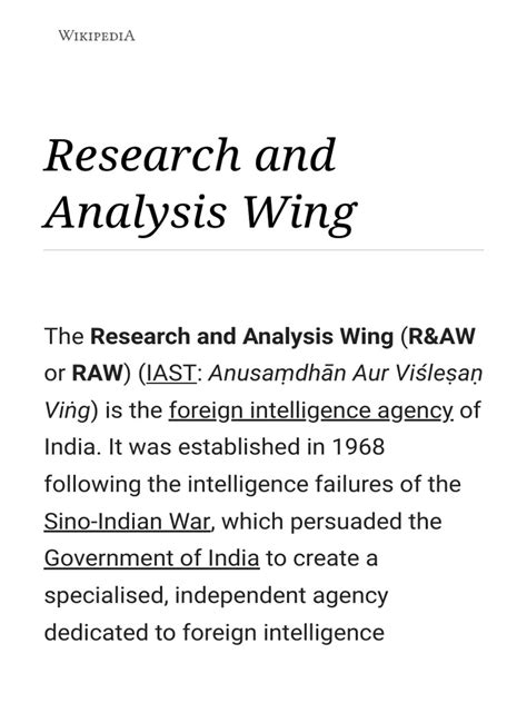 research and analysis wing pdf pdf international security