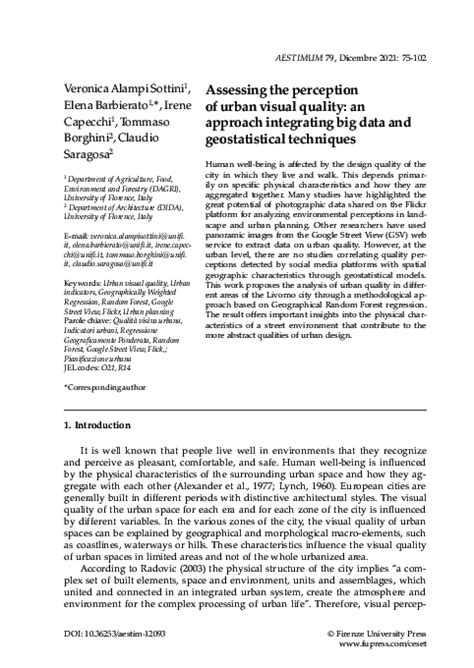 Pdf Assessing The Perception Of Urban Visual Quality An Approach Integrating Big Data And