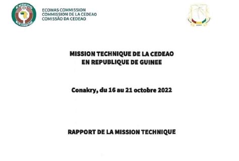 Rapport De La Mission Technique De La Cedeao Le Cnrd A Accepté Les 24