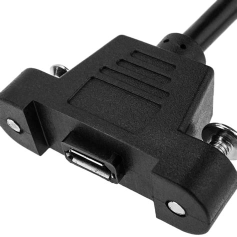 Adaptador Micro Usb Macho Acodado A Micro Usb Hembra Para Panel Cablematic
