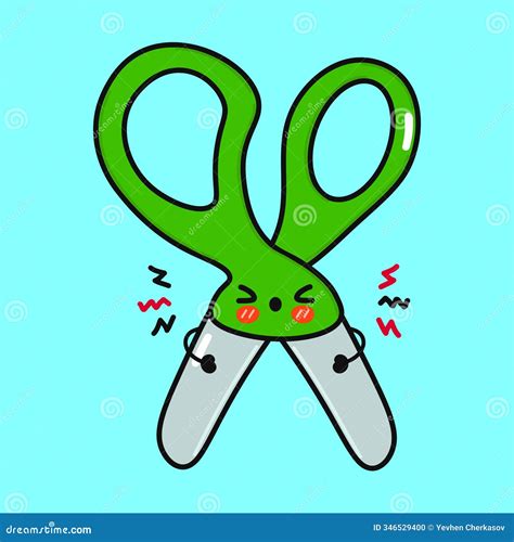 Angry Scissors Cartoon Stock Illustration 49122109