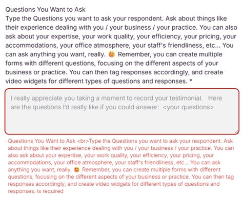 Required Field Error Messages Repeat Label Text It Doesnt Look Right Feature Requests