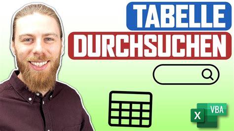 Tabelle Durchsuchen Und Wert Ausgeben Excel Vba Youtube
