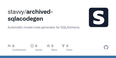 Github Stavvyarchived Sqlacodegen Automatic Model Code Generator For Sqlalchemy