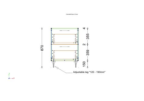 Base 2 Drawer Standard Cairns Flat Packs
