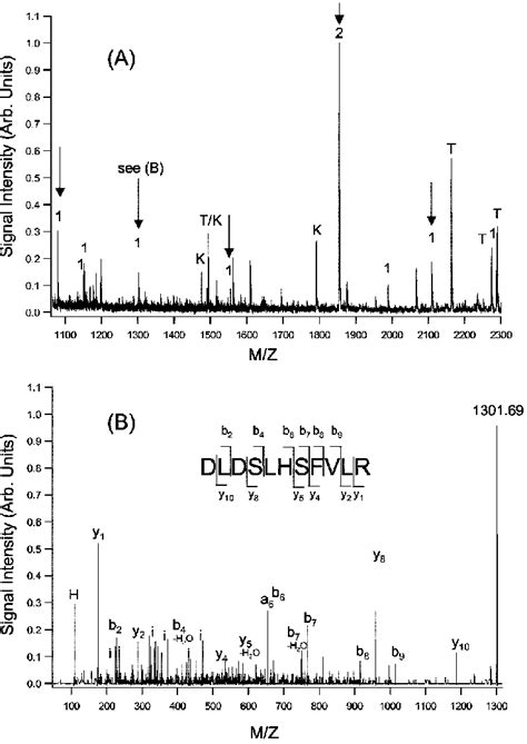 Maldi Ms And Ms Ms Spectra Of Erp46 A Maldi Ms Spectrum Of The In Gel