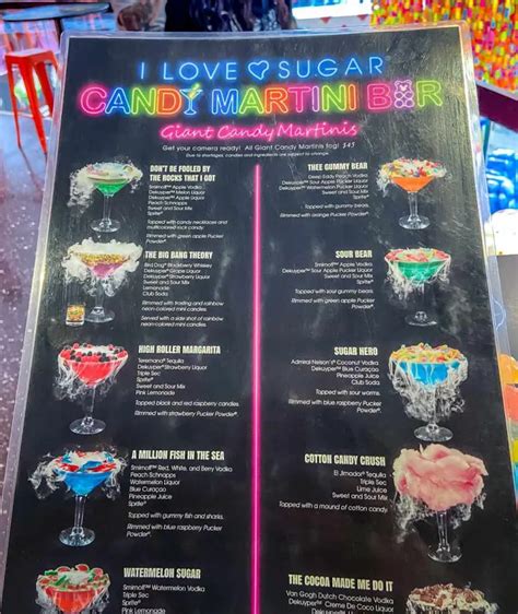 I Love Sugar Las Vegas Candy Martini Bar Menu Prices Hours Feelingvegas