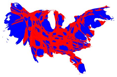 here s the 2016 election results map adjusted for population business insider