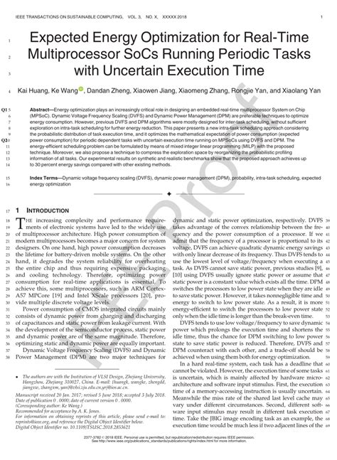 Pdf Expected Energy Optimization For Real Time Multiprocessor Socs