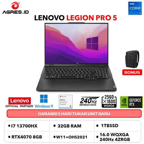Jual Exclusive Lenovo Legion Pro Rtx Gb I Hx Gb Tbssd W Ohs Wqxga