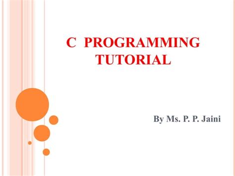 Introduction To C Programming Ppt Programming Languages Computing