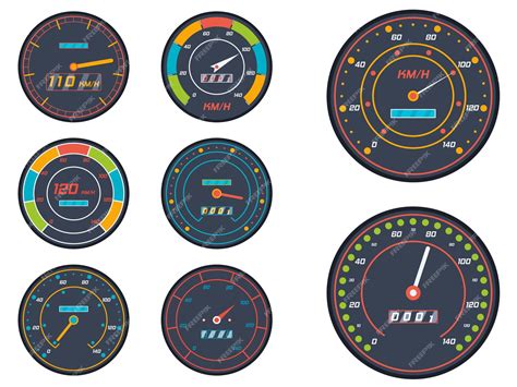 Premium Vector Car Speedometer Level Indicator Speed Engine Signs