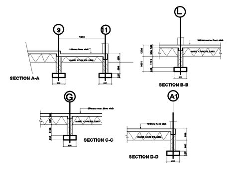 Combined Footing Detail Is Given In This Autocad Drawing File