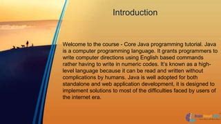 Core Java Programming Tutorial Brainsmartlabs PPT