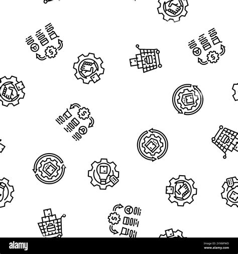 Business Process Efficiency Seamless Pattern Vector Stock Vector Image And Art Alamy