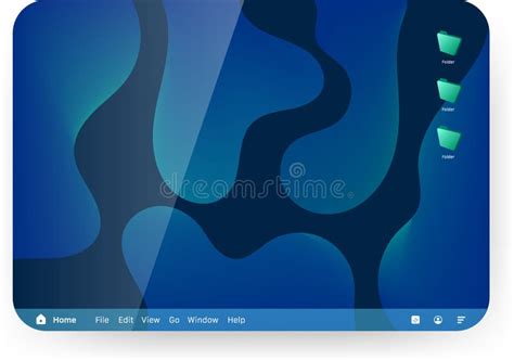 Desktop Inspired Ui Template With Toolbar And Navigation Menu Stock Vector Illustration Of