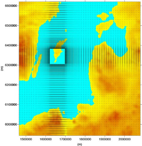 Map Showing The Model Domain And The Model Grid Points Distances Are