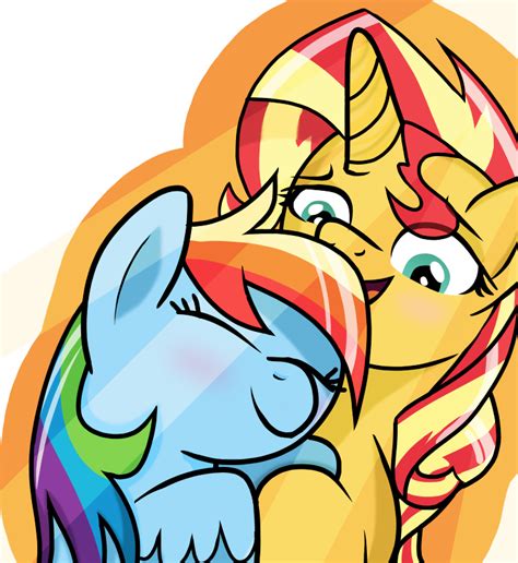 1302815 Safe Artistberrypunchrules Rainbow Dash Sunset Shimmer