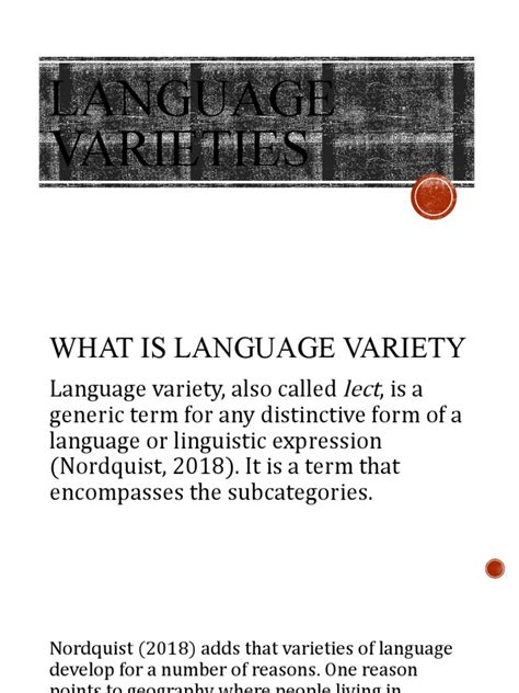 Language Varieties Lecture 2 Pdf Dialect Linguistics