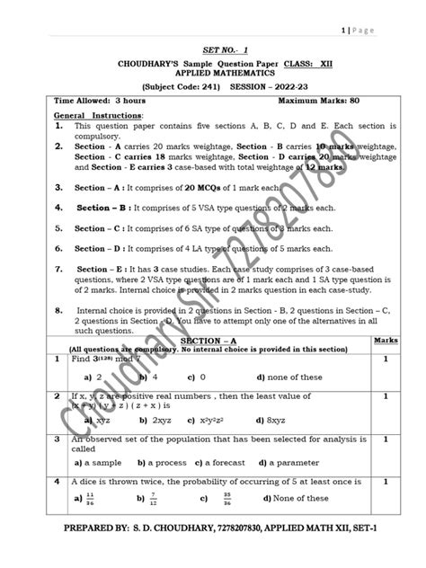 2679final Pdf Set No 1 Applied Math 12 Pdf Applied Mathematics