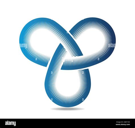 Mobius Loop With Three Elements Made Of Long Blue Comb Stock Vector Image And Art Alamy
