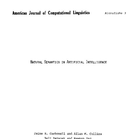 Natural Semantics In Artificial Intelligence Acl Anthology