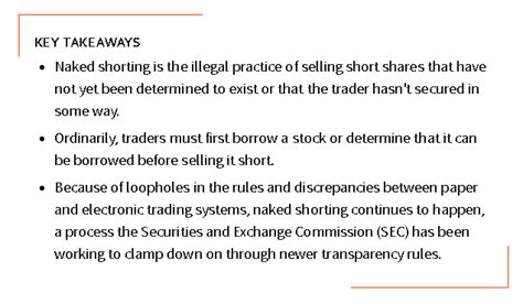 Naked Short Selling The Small Problem The Not So Small Problem And