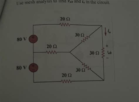 solved use mesh analysis to find vab and is in the circuit