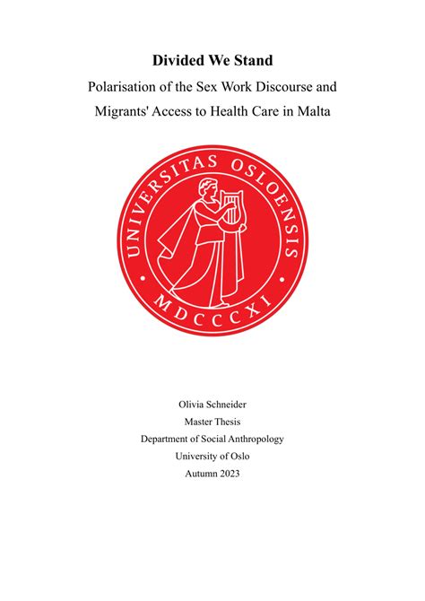 Pdf Divided We Stand Polarisation Of The Sex Work Discourse And Migrants Access To Health