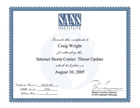 Sans Internet Storm Center Threat Update Craig Wright