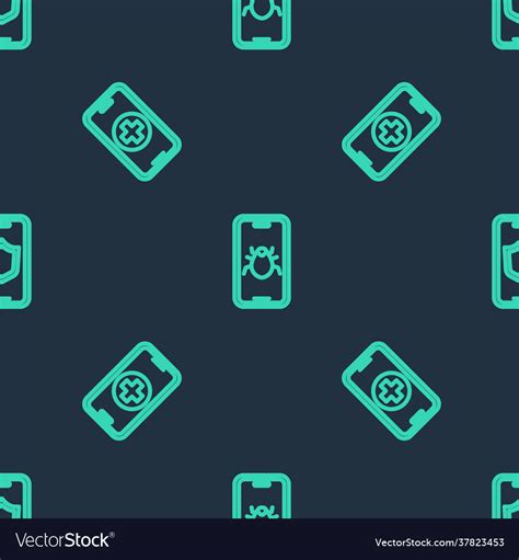 Set Line System Bug On Mobile Phone Repair Vector Image