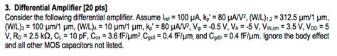 3 differential amplifier 120 ptsl consider the
