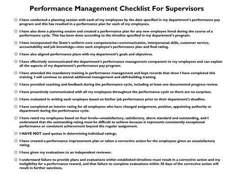 Performance Management Checklist Examples To Download