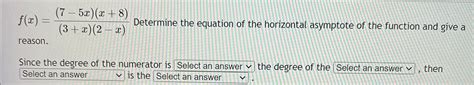 Solved F X 7 5x X 8 3 X 2 X ﻿determine The Equation Of