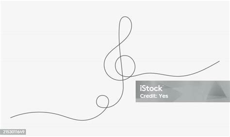 음악 멜로디 한 줄 컨셉 고음 음자리표 기호 벡터 일러스트 레이 션 오케스트라에 대한 스톡 벡터 아트 및 기타 이미지