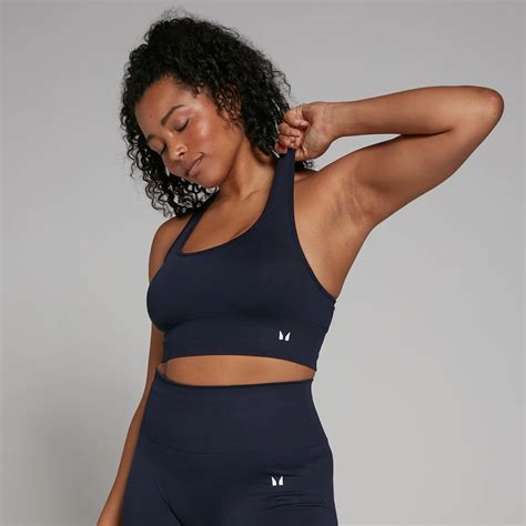 Mp Womens Shape Seamless Sports Bra Navy Myprotein Uk