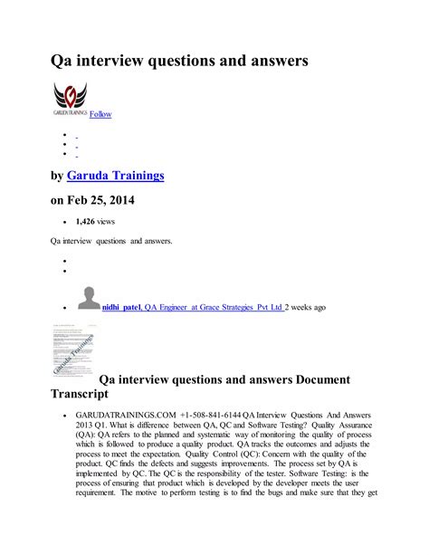 Qa Interview Questions And Answers Docx