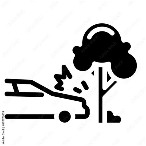 Car Damage Crash Or Collision Thin Line Icon Car Traffic Violation