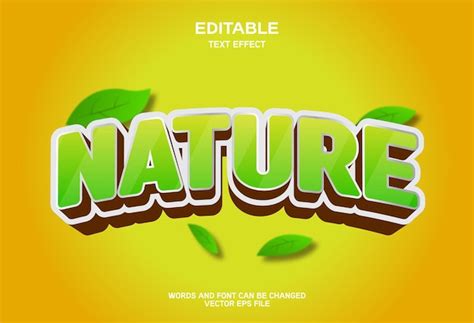 Premium Vector Nature 3d Banner Text Effect