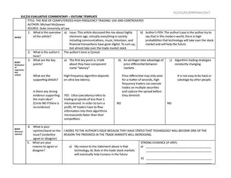 The Rise Of Computerized High Frequency Trading Elc231 Ec Apbtapah Elc231 Evaluative