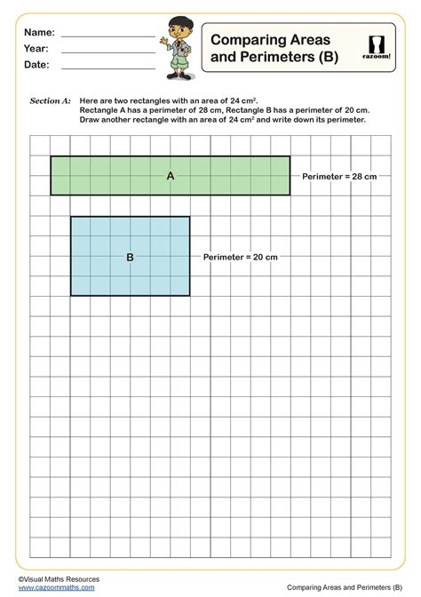 Comparing Areas And Perimeters B Worksheet Key Stage 2 Pdf