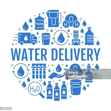 플랫 글리프 아이콘이있는 순수한 물 벡터 원 배너입니다 아쿠아 필터 식수 액체 유리 사무실 쿨러 벡터 일러스트 레이션 병 배달을 위한 실루엣 표지판 고체에 대한 스톡 벡터