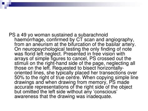 Ppt Unilateral Spatial Neglect Powerpoint Presentation Free Download Id5678977