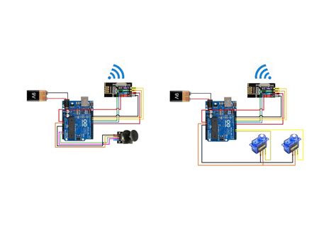 Servo Motor Controlled By Joystick Using Arduino And Transceiver Wireles