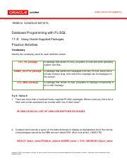 PLSQL 11 2 Practice 1730042 Pdf Oracle Com Academy REBECA GONZALEZ BATISTA Database
